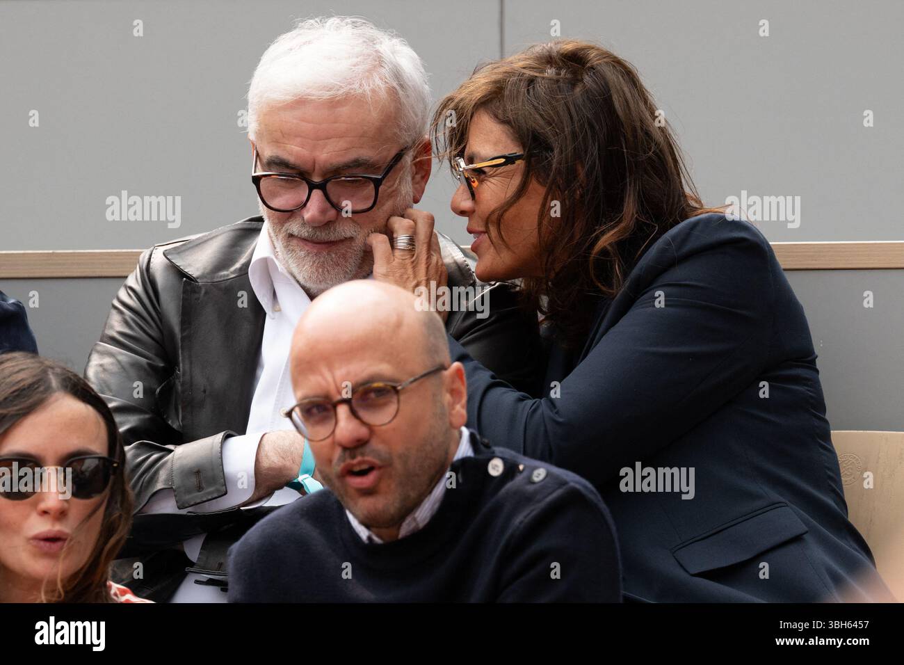 Pascal Praud and Catherine Bancarel attend the Roland Garros 2025 ...