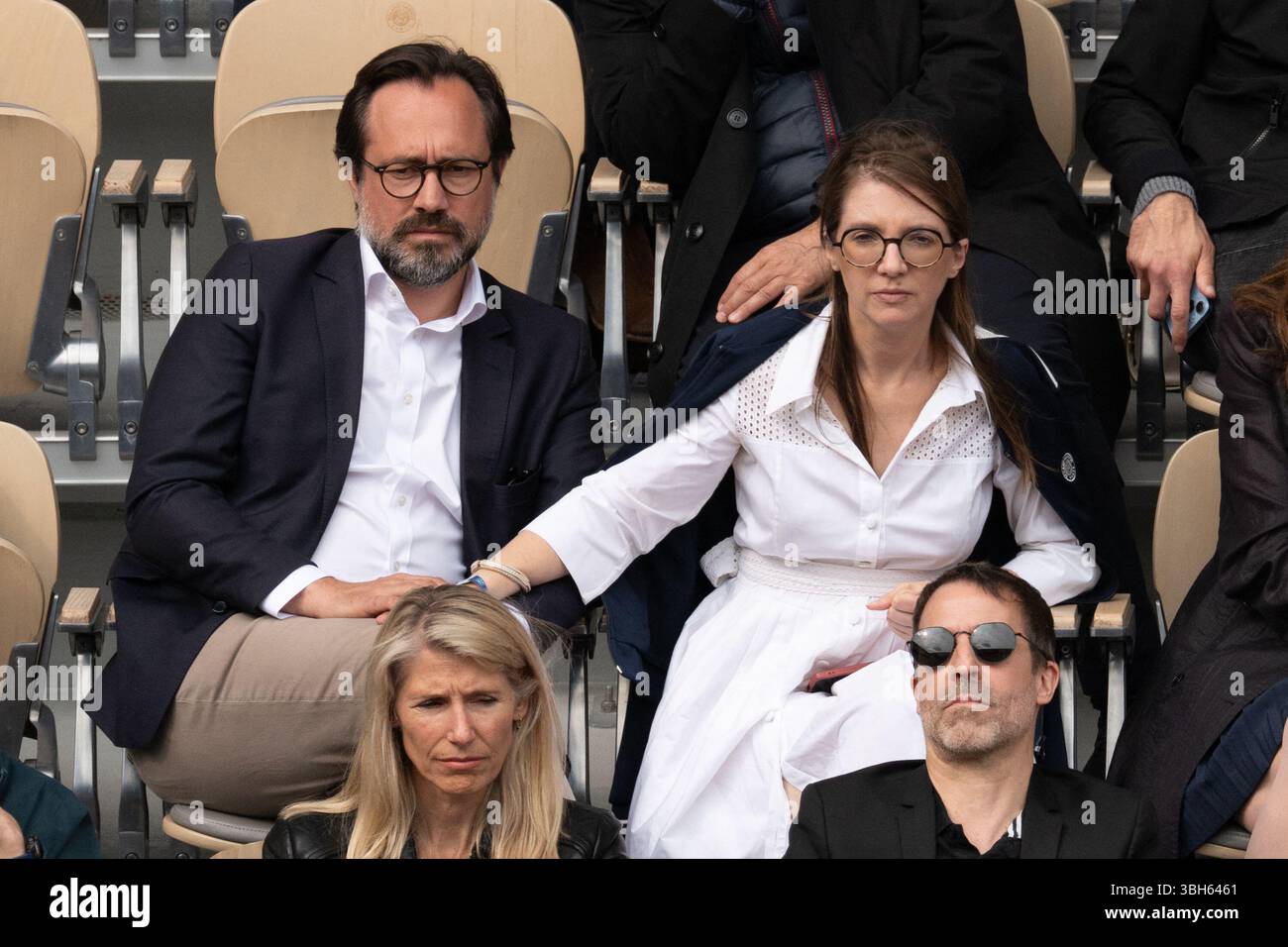 Gregory Besson-Moreau and Aurore Berge attend the Roland Garros 2025 ...