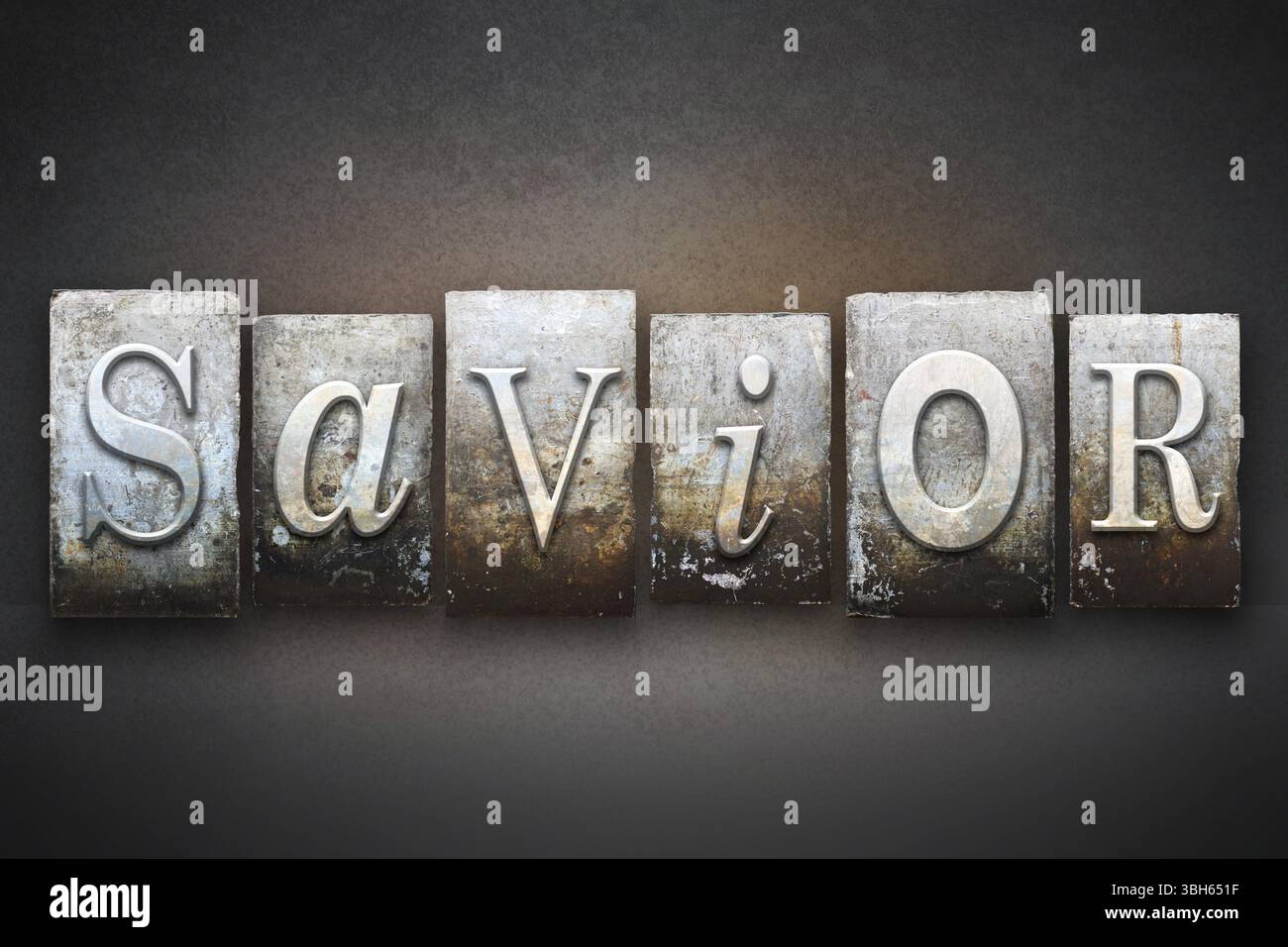 The word SAVIOR written in vintage letterpress type Stock Photo - Alamy