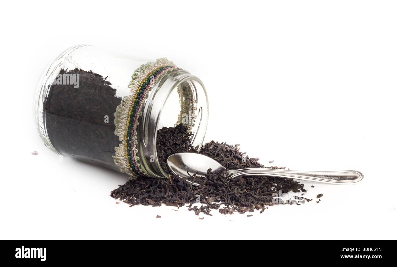 Glass jar with fermented leaves of ceylon tea Stock Photo - Alamy