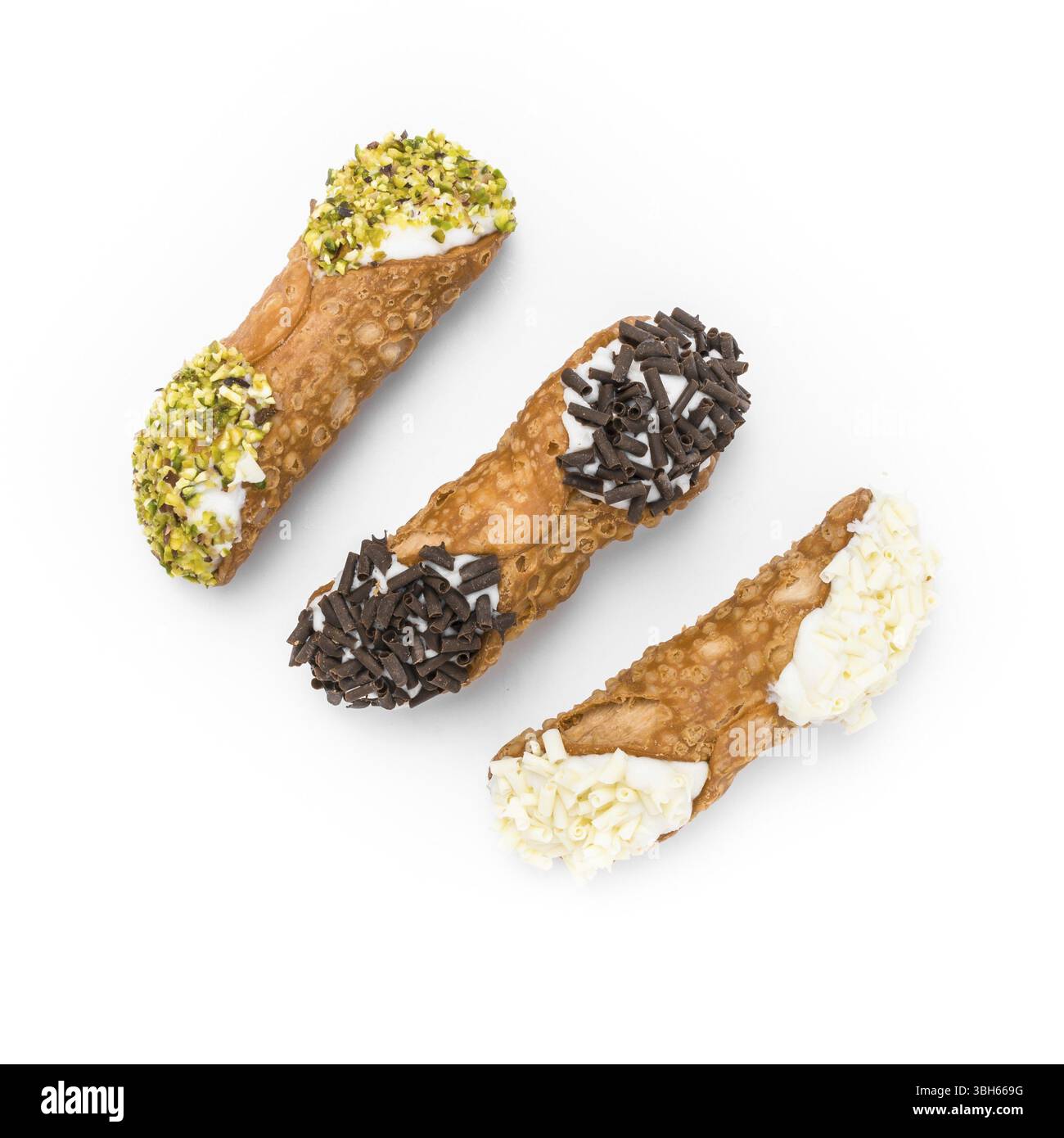 Pistachio cannoli filled cream Cut Out Stock Images & Pictures - Alamy