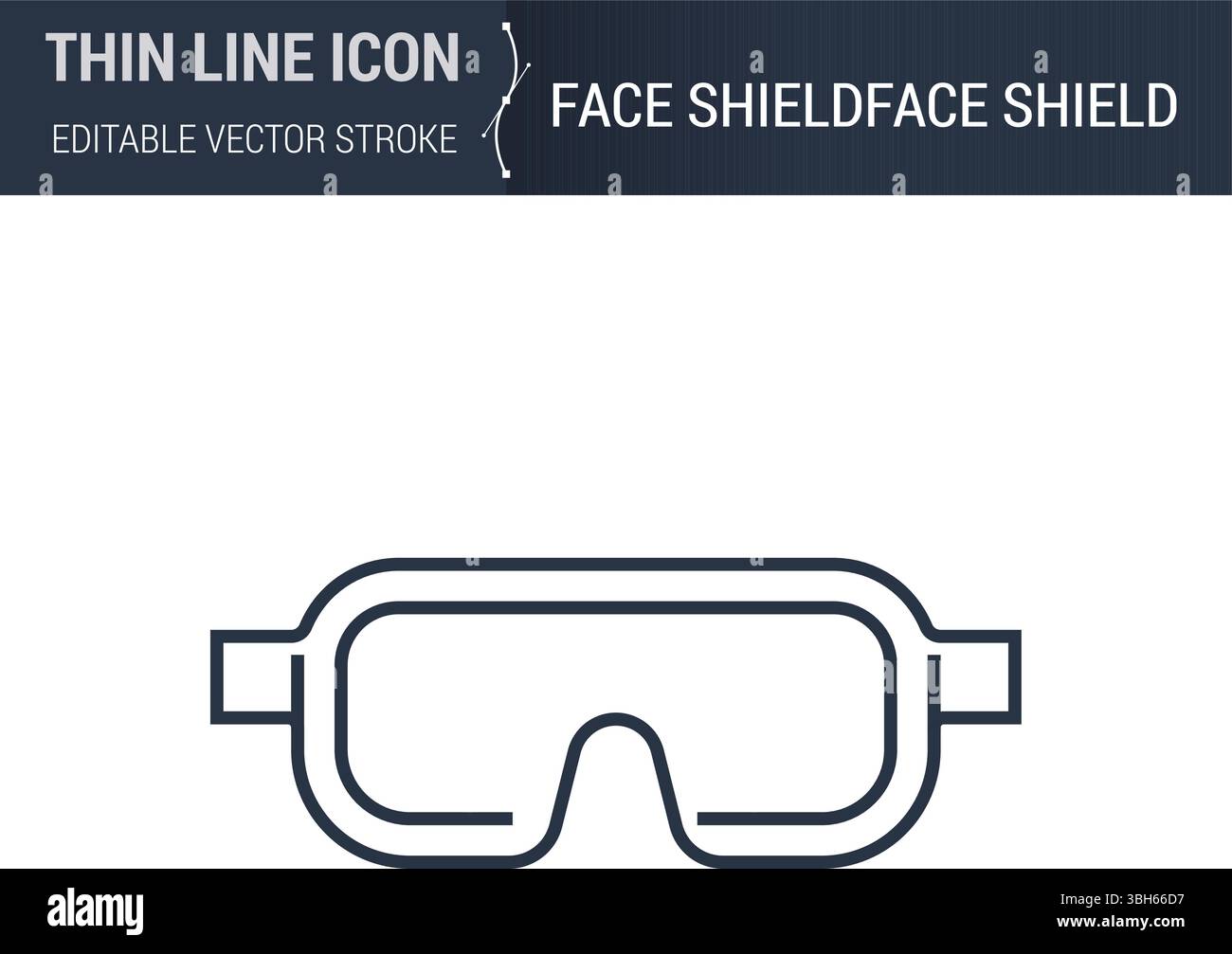 Symbol of Face Shield. Thin Line Icon of Biochemistry and Genetics ...