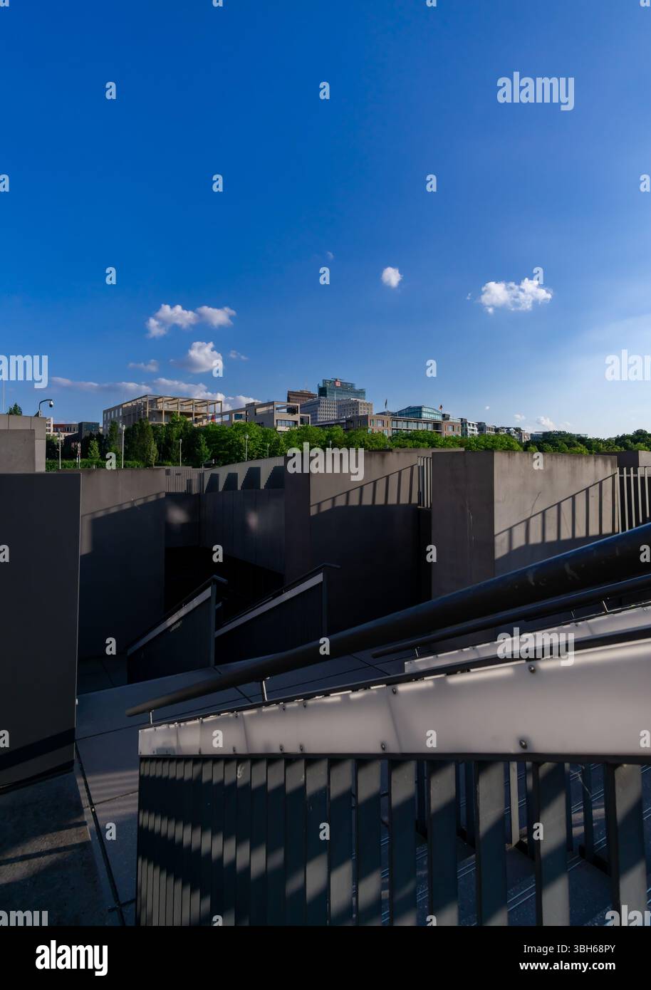 Stairway leading to the underground Information Centre at the Holocaust ...