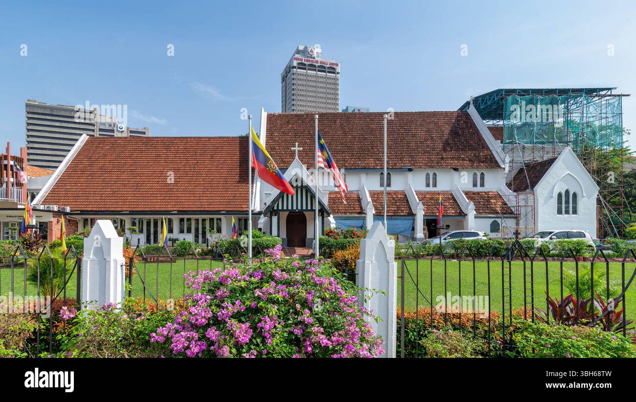 Kuala Lumpur, Malaysia - Feb. 17, 2025: St. Mary's Cathedral. Historic church with Dewan ...