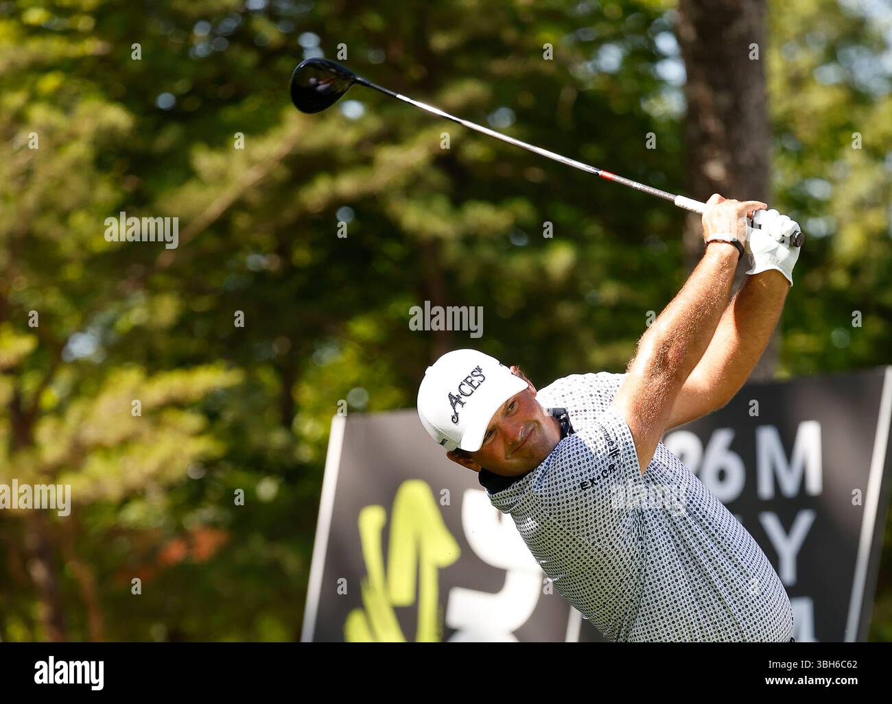 June 7, 2025: Patrick Reed of 4Aces GC tees off on the 15th hole during ...