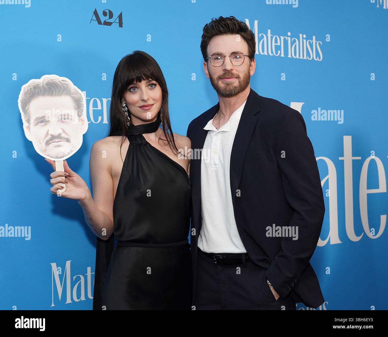 Dakota Johnson, Chris Evans at arrivals for MATERIALISTS Premiere, DGA ...