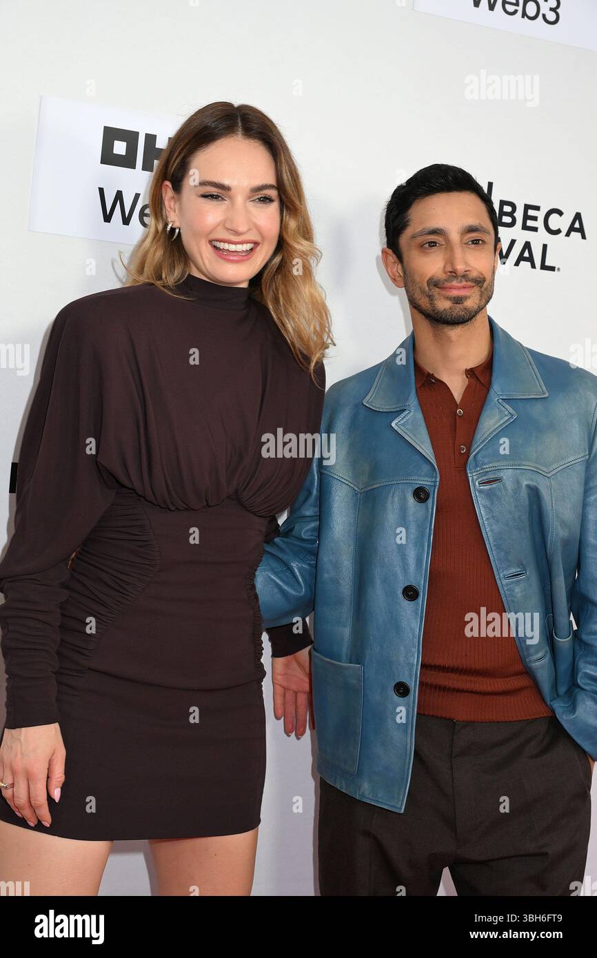 Lily James and Riz Ahmed attends the "Relay" US Premiere at Tribeca ...