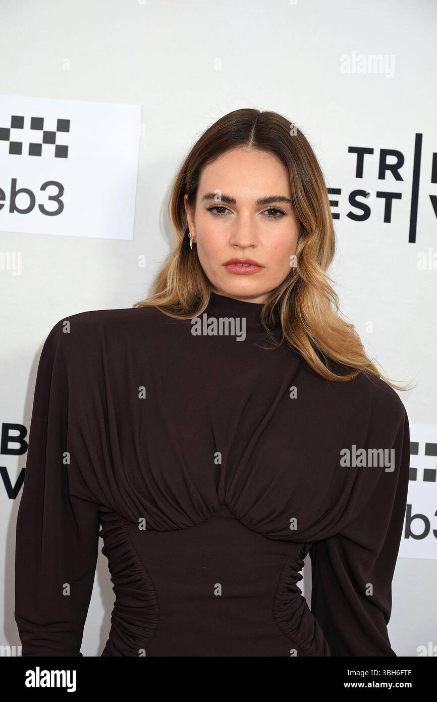 Lily James in Stella McCartney dress attends the "Relay" US Premiere at ...