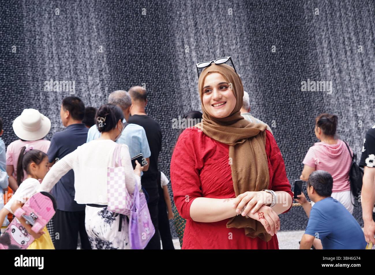 XI'AN, CHINA - JUNE 7, 2025 - Tourists are watching a newly opened ...