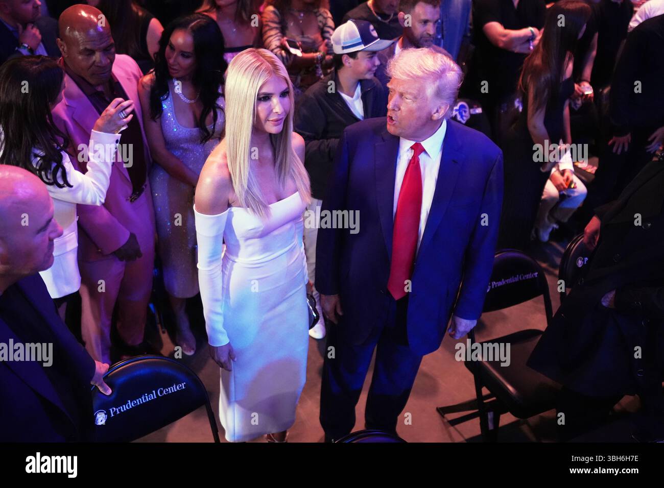 President Donald Trump attends the UFC-316 mixed martial arts event, at ...
