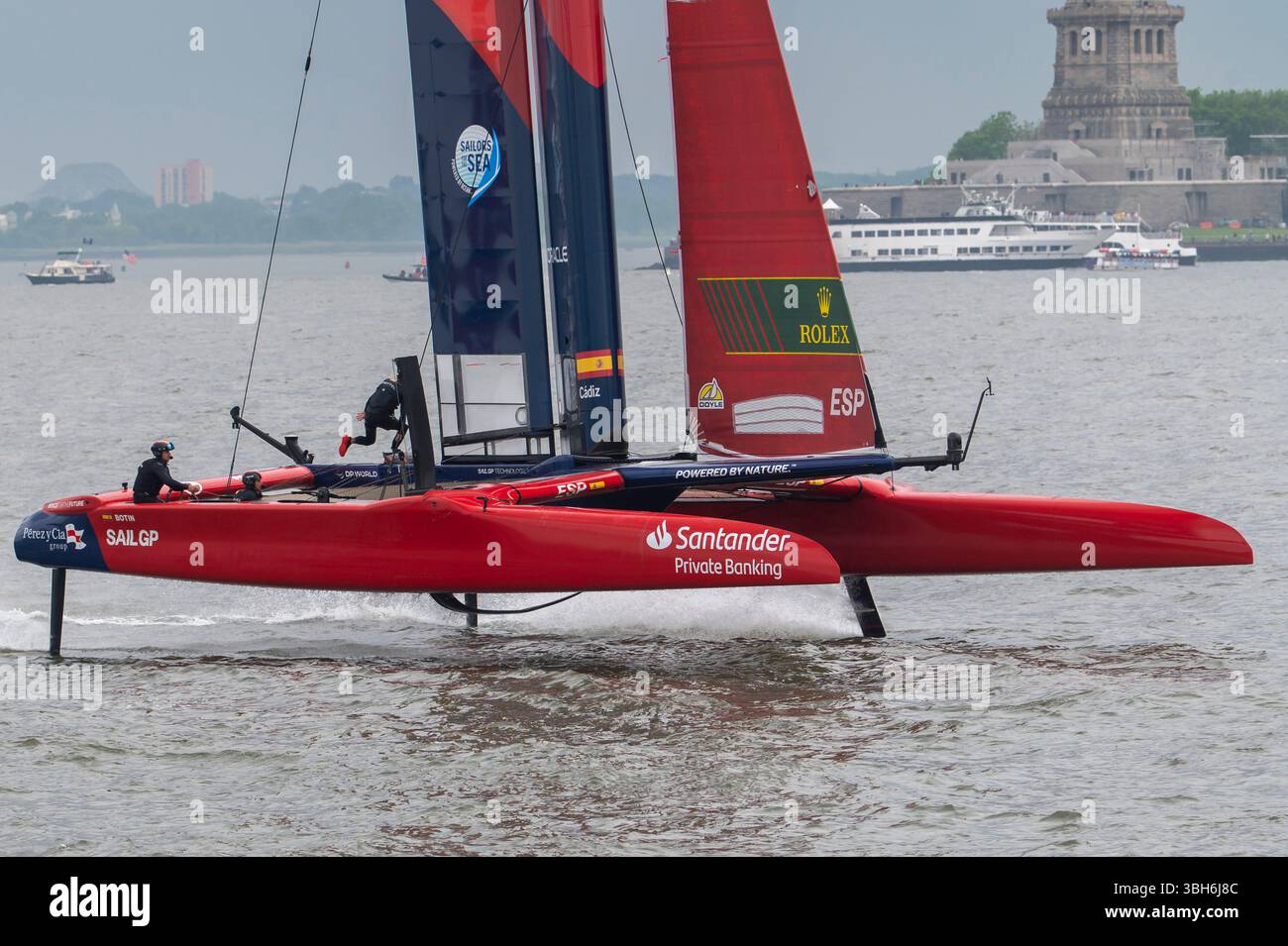 New York, United States. 07th June, 2025. Team Spain SailGP boats races ...