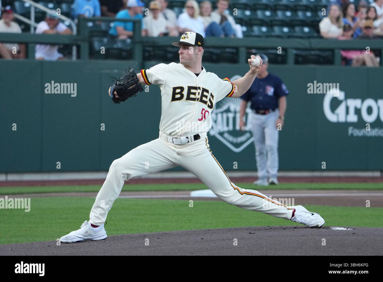June 7 2025: Salt Lake Jake Elder pitcher Patrick Murphy (50) throws a ...