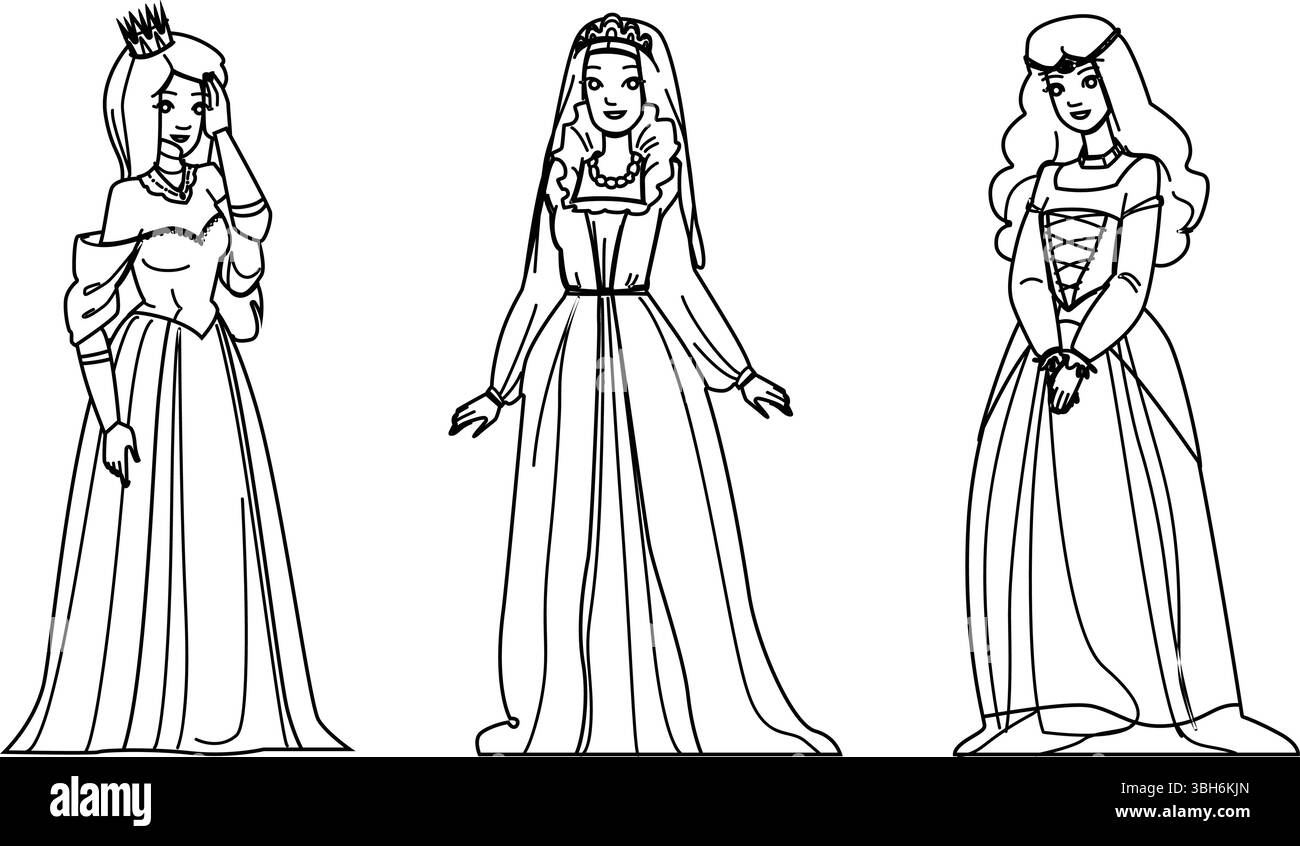 dress princess vector Stock Vector Image & Art - Alamy