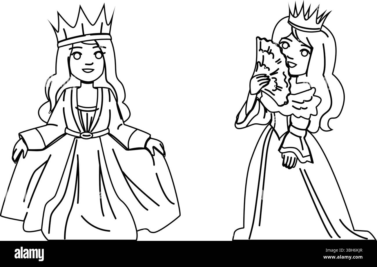 little queen kid girl vector Stock Vector Image & Art - Alamy