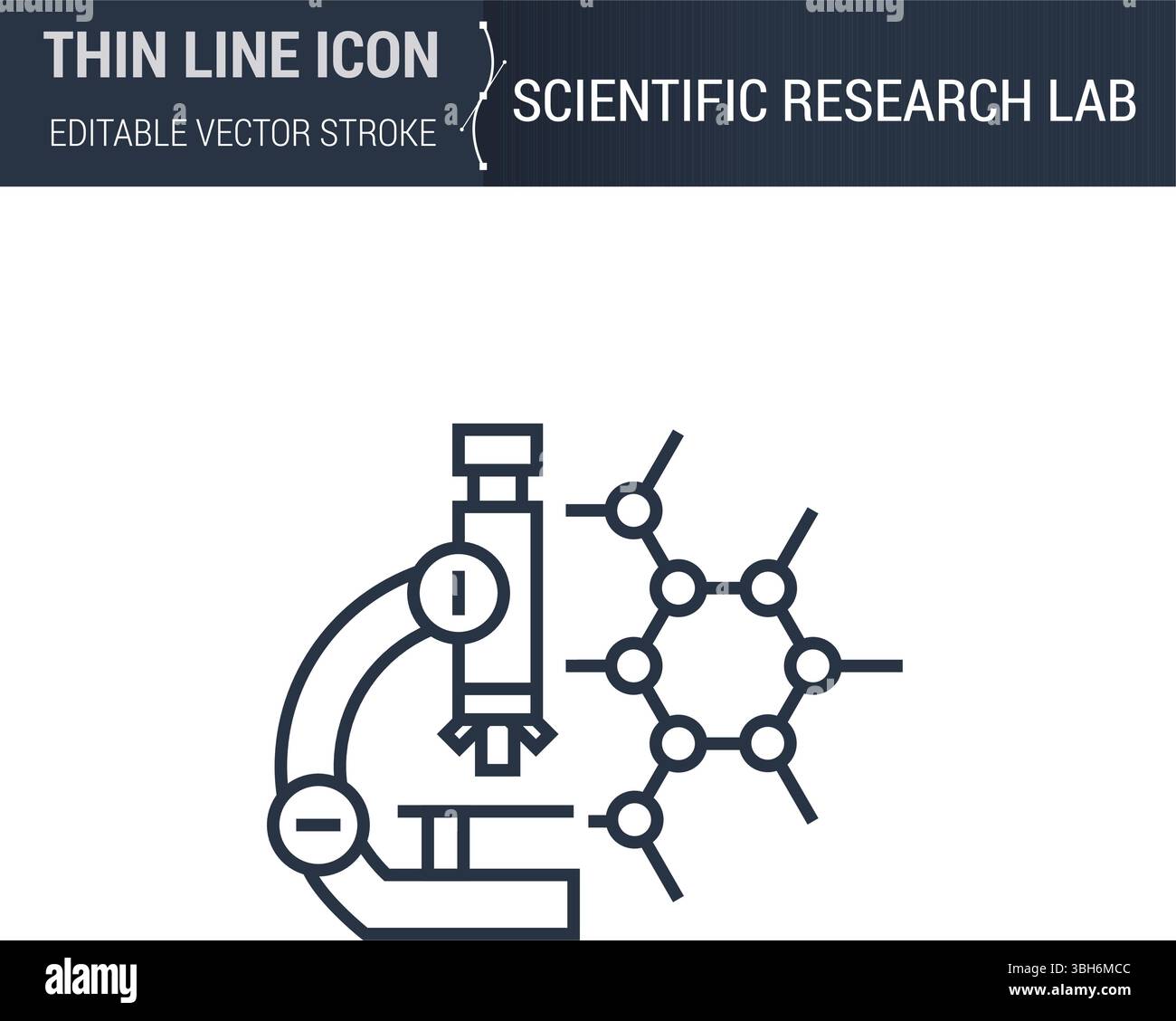 Scientific Research Lab Symbol. Thin Line Icon of Biochemistry and ...