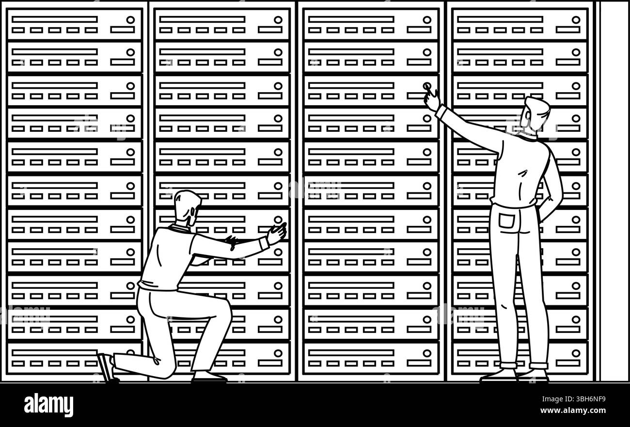 Data center server racks Stock Vector Images - Alamy