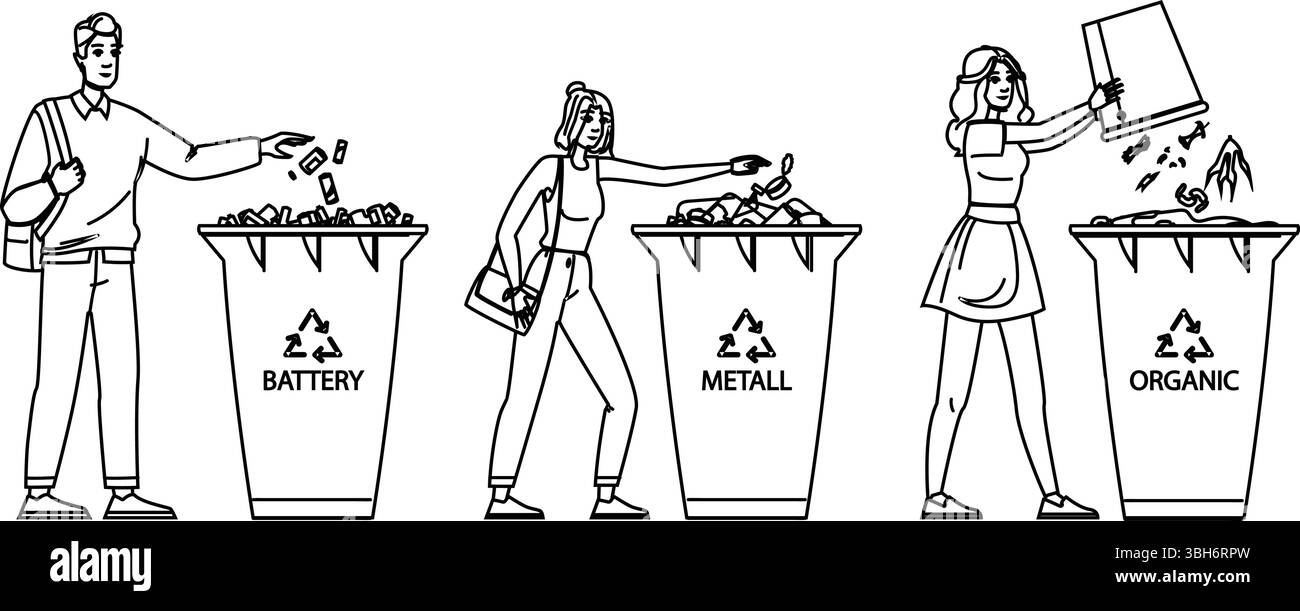 plastic sorting garbage vector Stock Vector Image & Art - Alamy