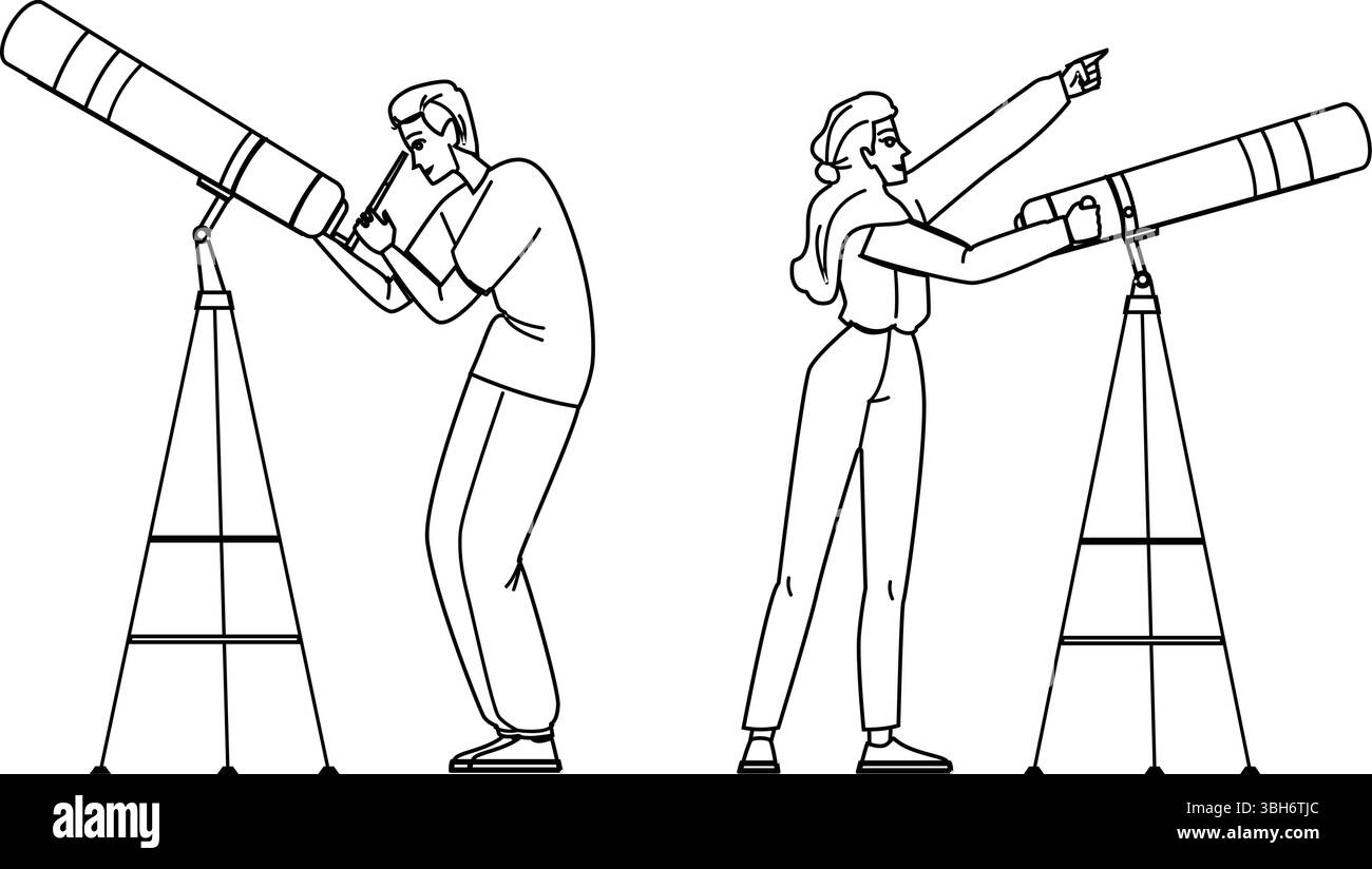 telescope stargazing vector Stock Vector Image & Art - Alamy