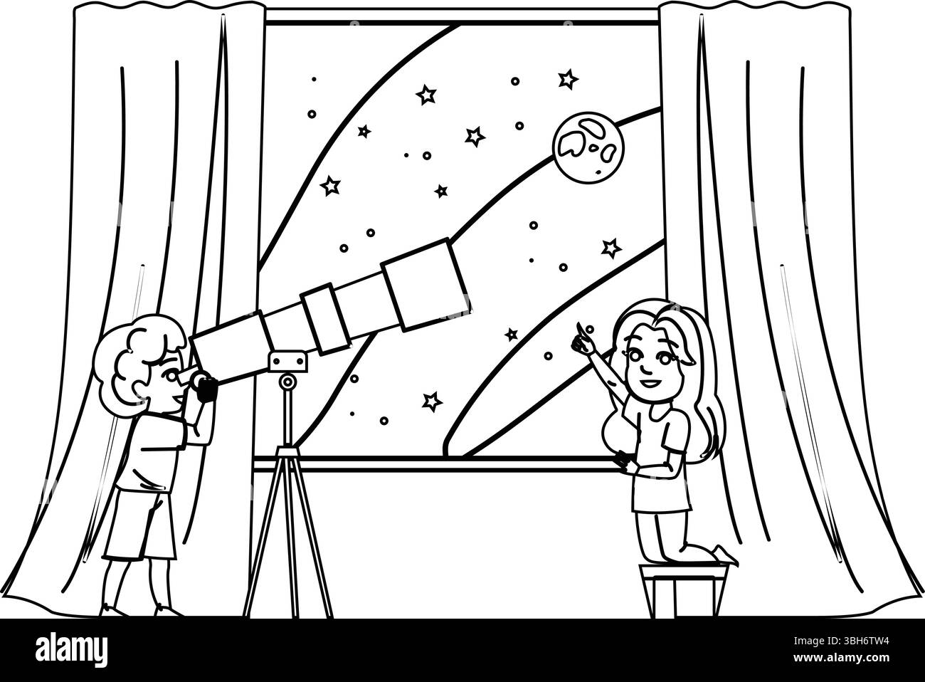 Stars planets comet nebula universe Stock Vector Images - Alamy