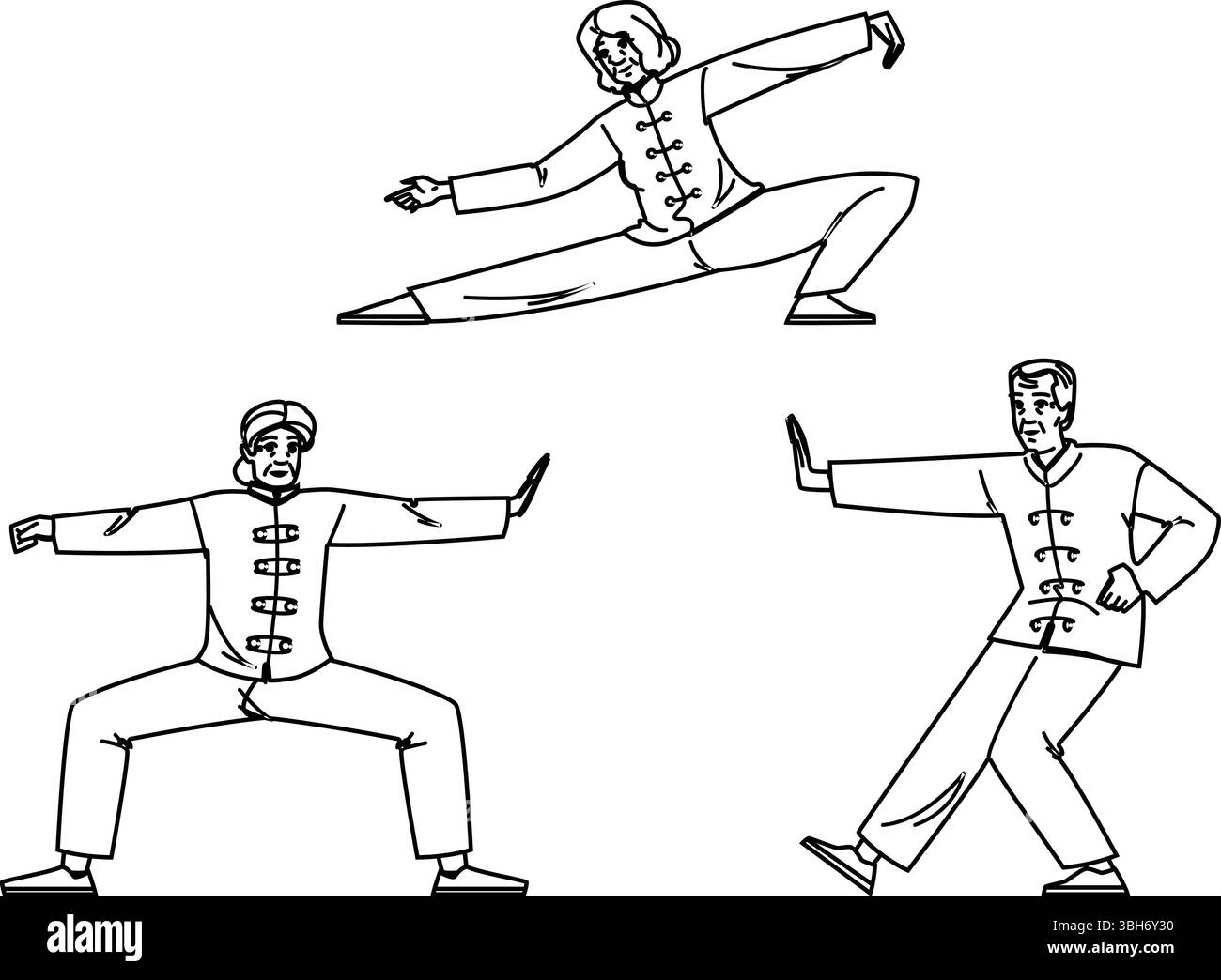 balance tai chi seniors vector Stock Vector Image & Art - Alamy