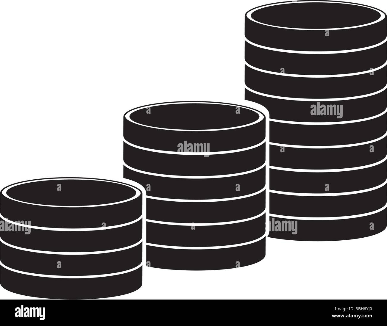 Golden coins stack Black and White Stock Photos & Images - Alamy