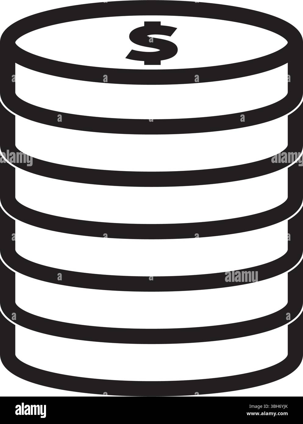 Golden coins stack Black and White Stock Photos & Images - Alamy