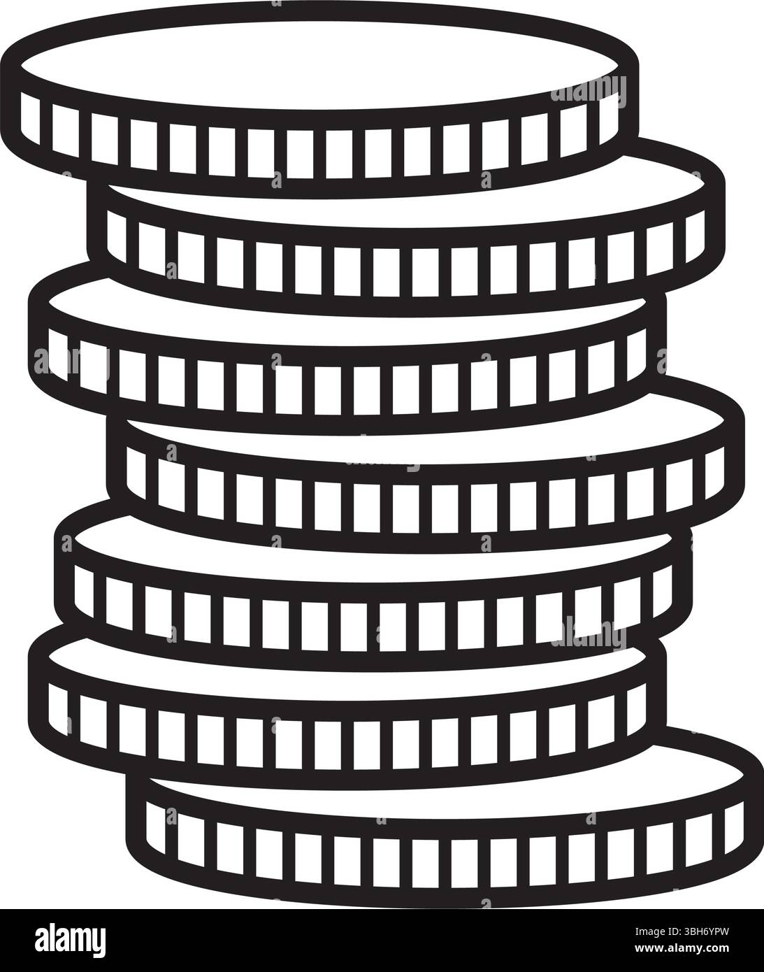 Golden coins stack Black and White Stock Photos & Images - Alamy