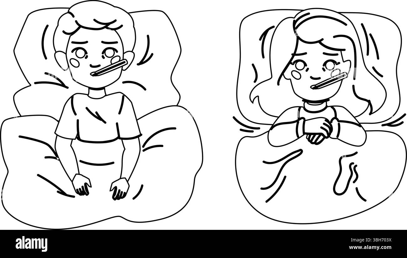 doctor temperature kid vector Stock Vector Image & Art - Alamy