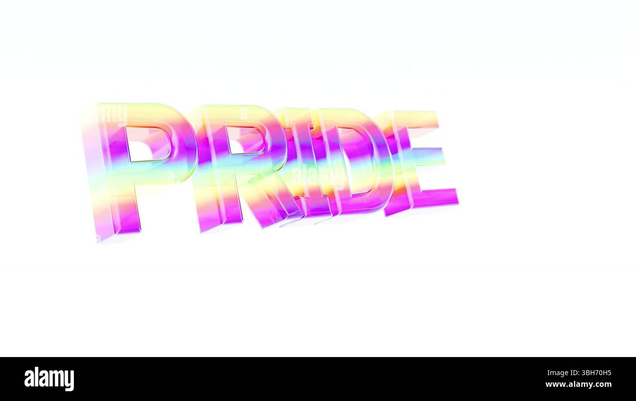 Color rainbow text PRIDE 3d render Stock Photo - Alamy