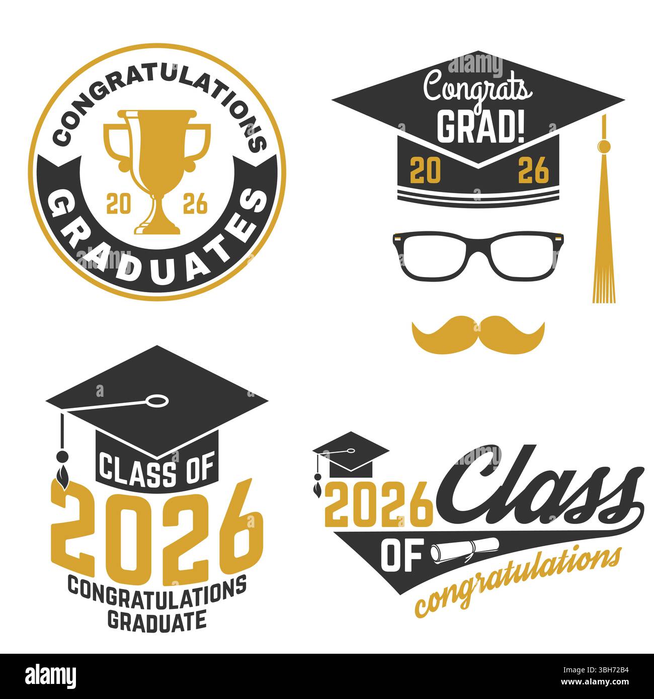 Set of Vector Class of 2026 badges. Vector illustration. Concept for ...