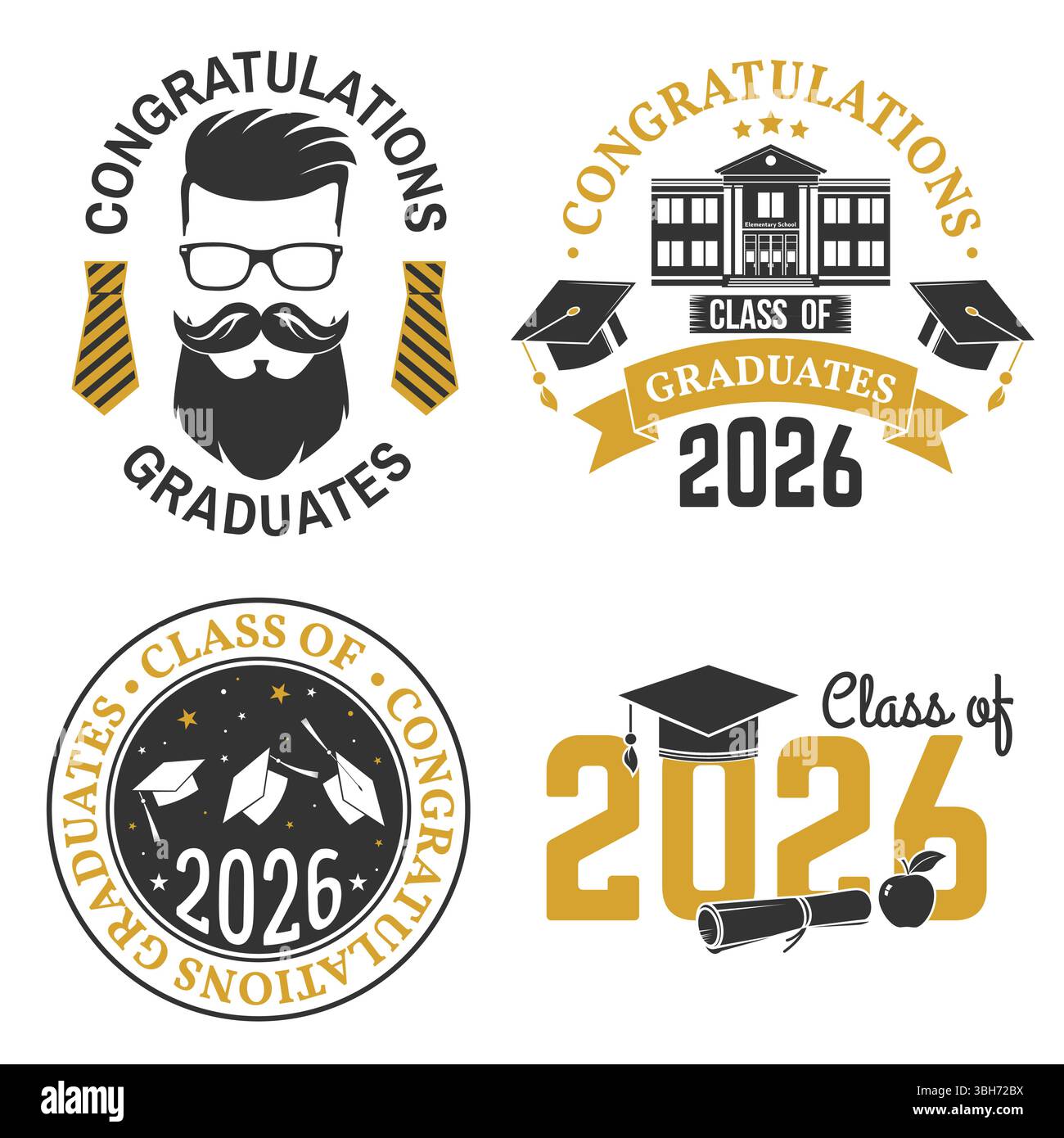 Set of Vector Class of 2026 badges. Vector illustration. Concept for ...