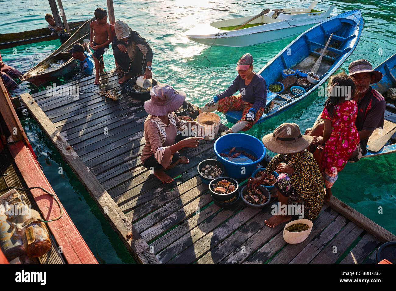 Sea gypsies, Mabul Island, Borneo, Malaysia, Asia Stock Photo - Alamy