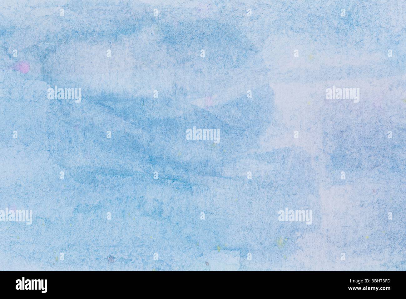 Macro close-up of hand painted light blue watercolor background with ...