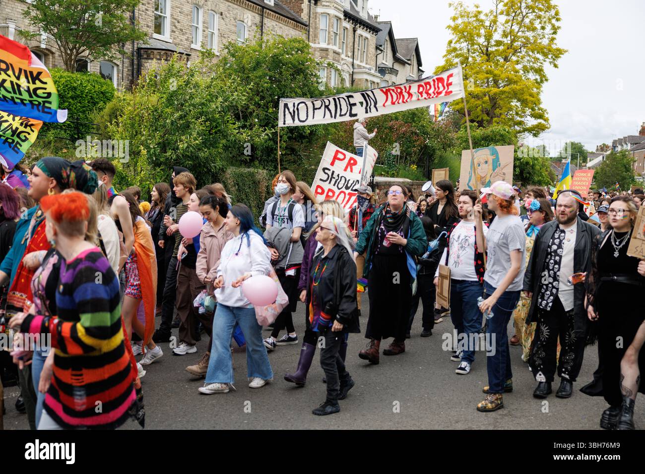 York, UK. 7 June, 2025. A protest organised by York Queer Mutiny in the ...