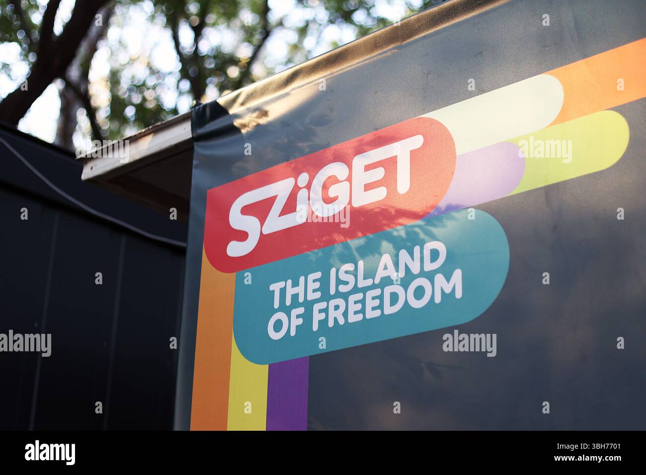 Logo of Hungary's biggest music festival Sziget Festival in Budapest ...