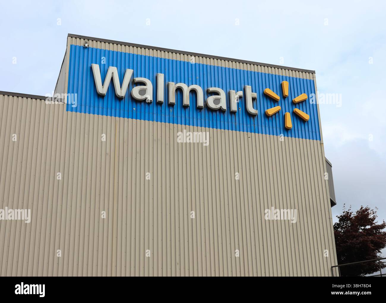 Pearland, Texas, USA - February 14, 2025: Closeup of Walmart store sign ...