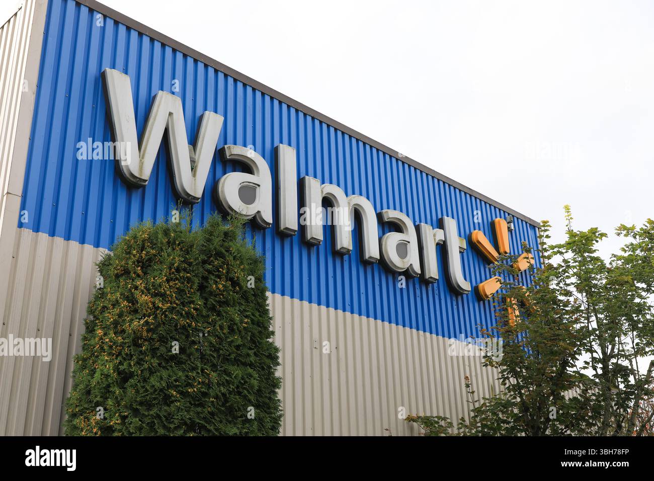 Pearland, Texas, USA - February 14, 2025: Closeup of Walmart store sign ...