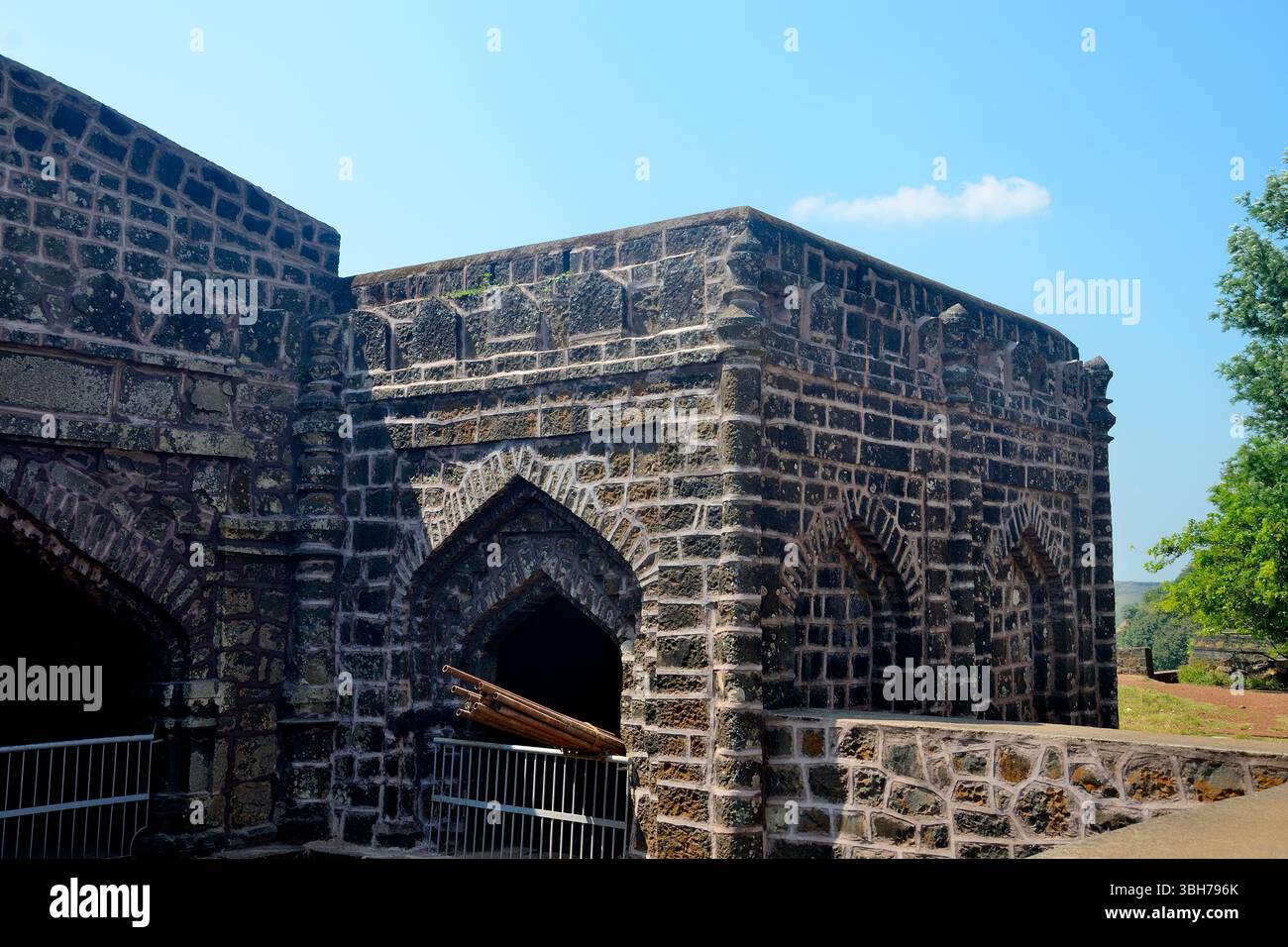Partial view of the Andhaar Bavdi (the hidden step well), Panhala Fort ...