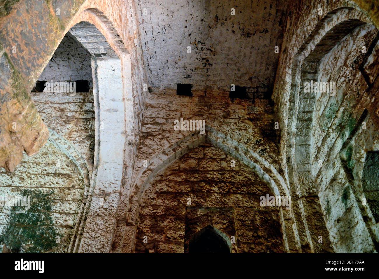 Partial view of the Teen Darwaja, Panhala Fort, also known as Panhalgad ...