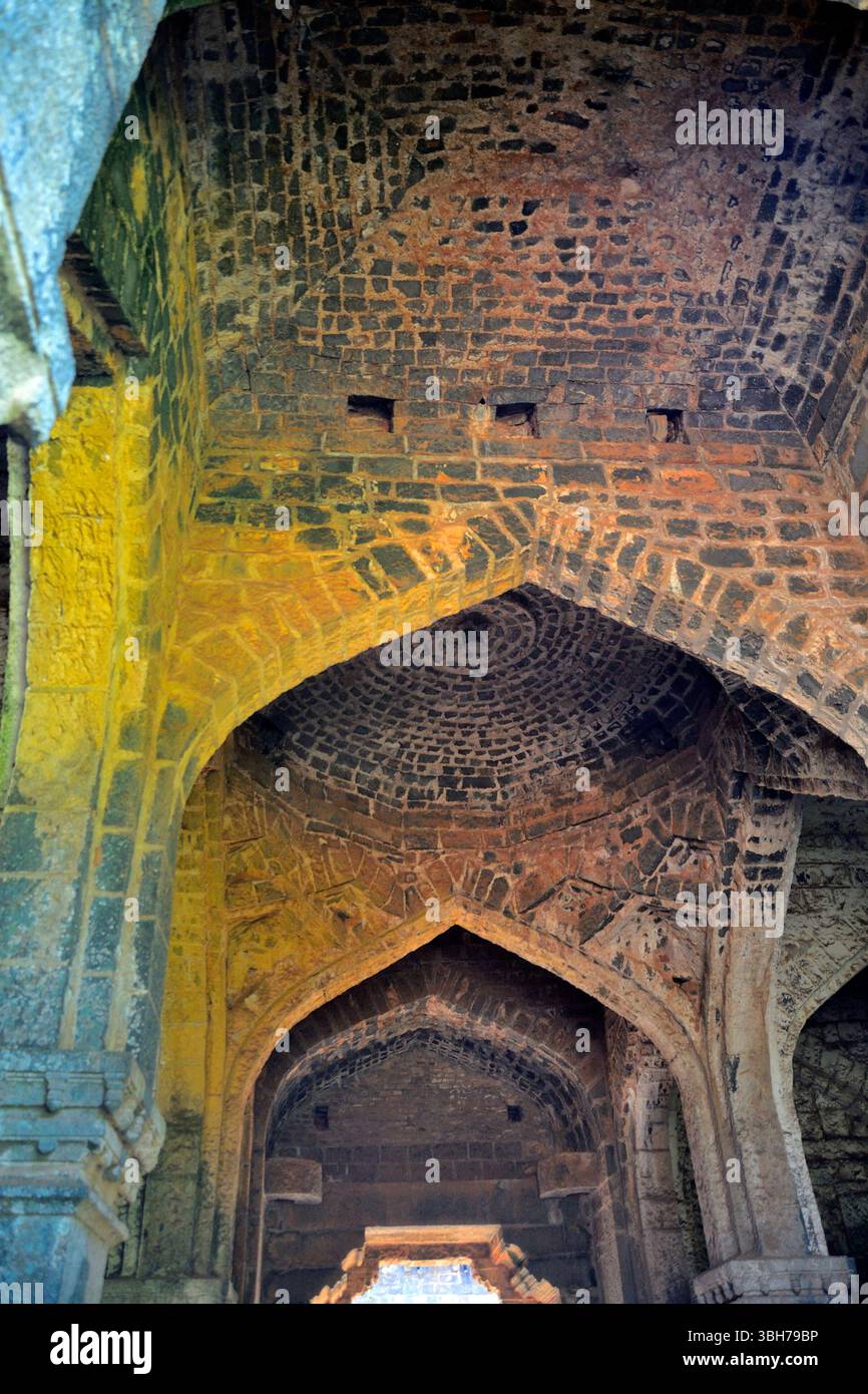 Partial view of the Teen Darwaja, Panhala Fort, also known as Panhalgad ...