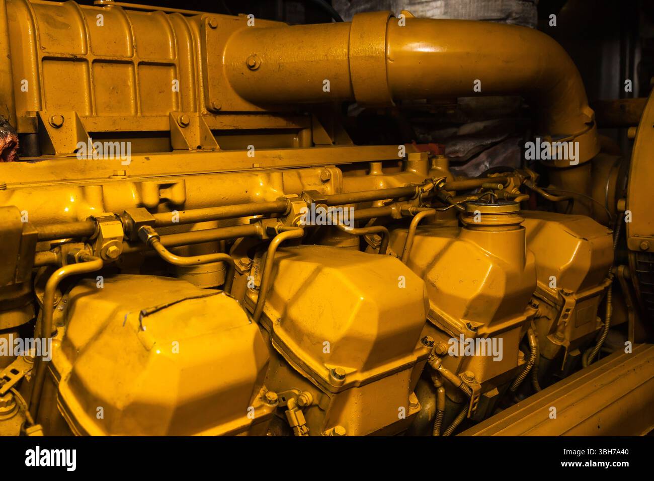 Diesel generator in the engine room of the ship, close-up Stock Photo ...