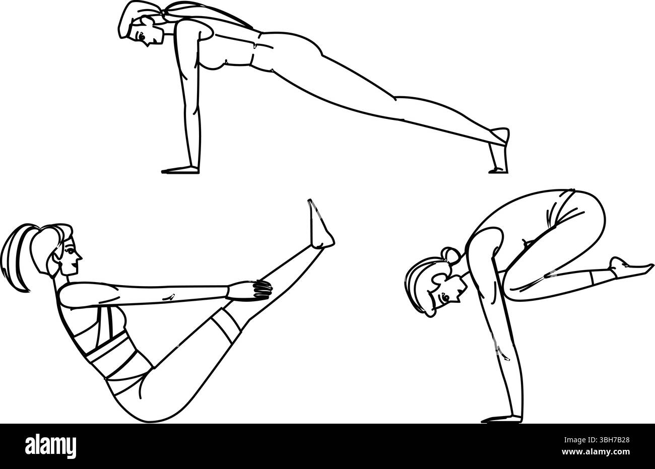 vinyasa yoga exercises vector Stock Vector Image & Art - Alamy