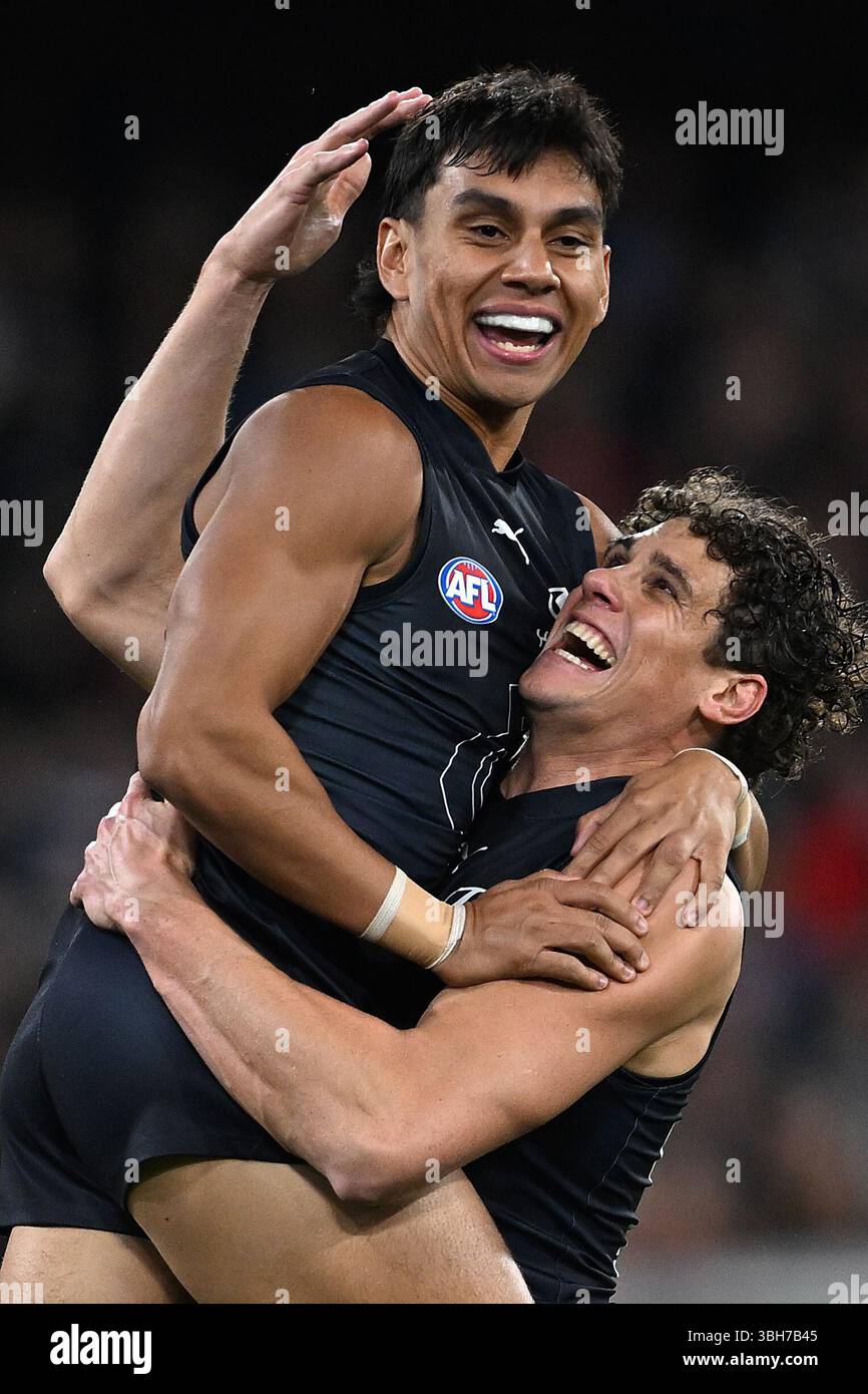 Melbourne, Australia. 08th June, 2025. Jesse Motlop of Carlton ...