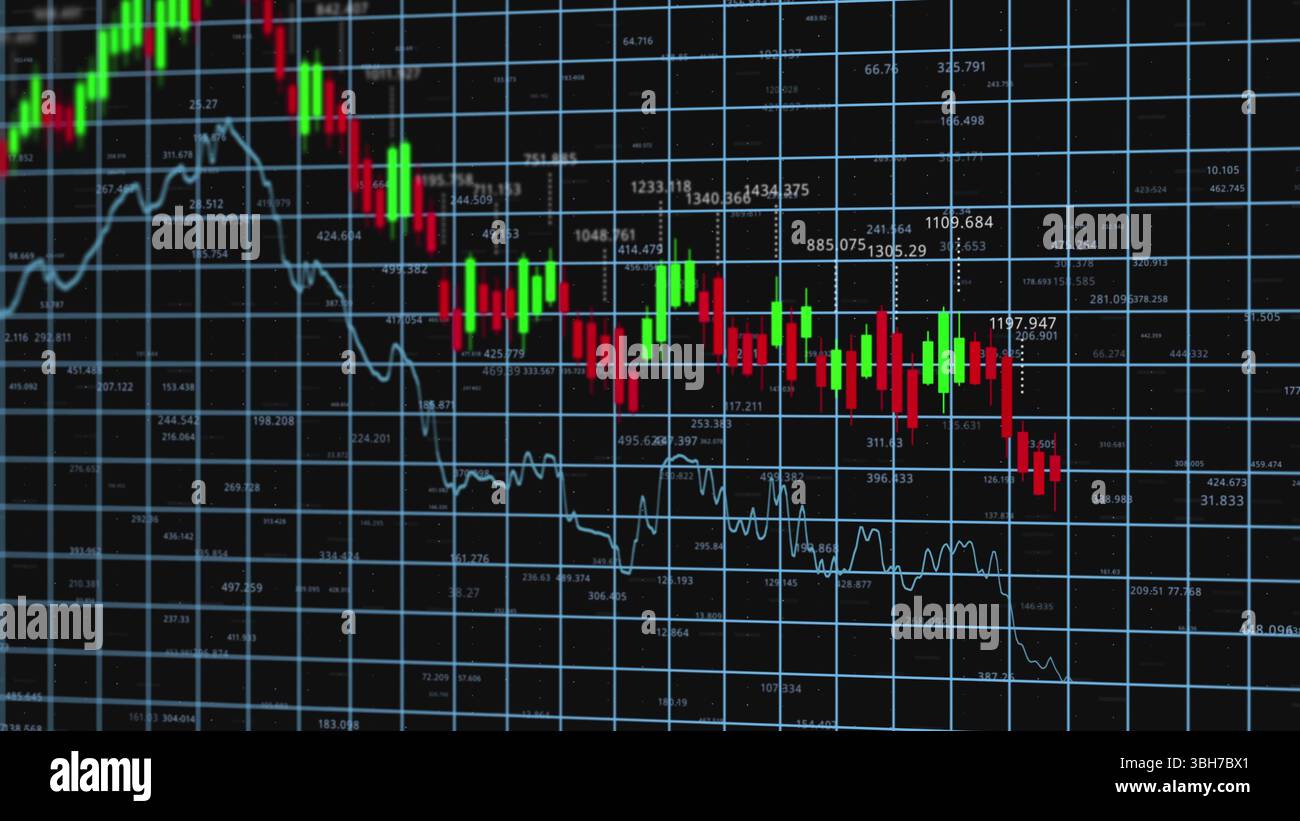 Analyzing Market Trends: A Close Up of Stock Charts Displaying ...