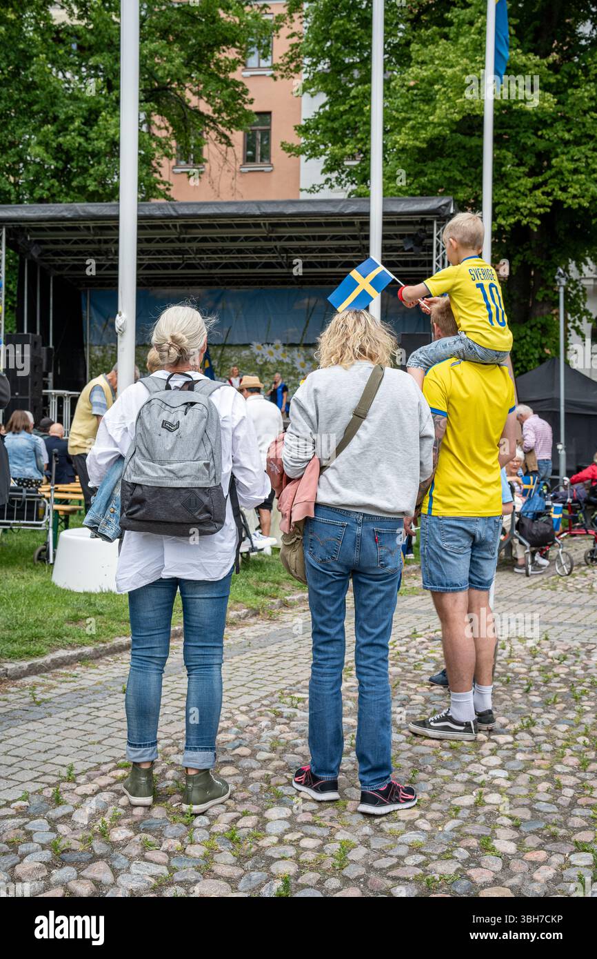 Swedish National day celebration at the Olai Park in Norrkoping ...