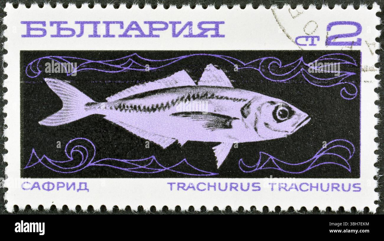 Cancelled postage stamp printed by Bulgaria, that shows Mediterranean ...