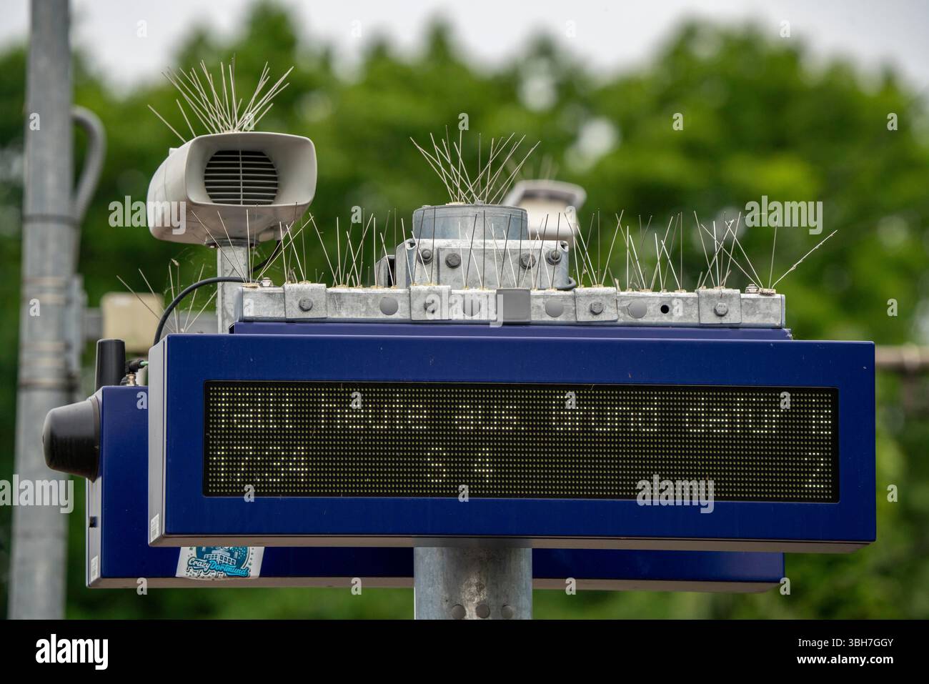 Display board at a train station, train cancellation announcement due ...