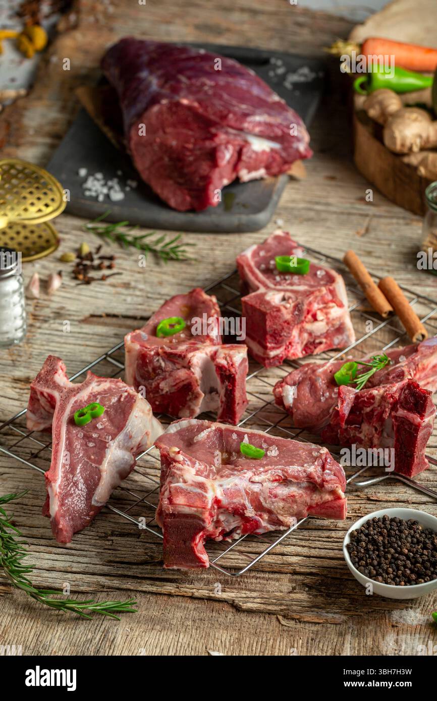 Raw marinated ribs on hi-res stock photography and images - Alamy