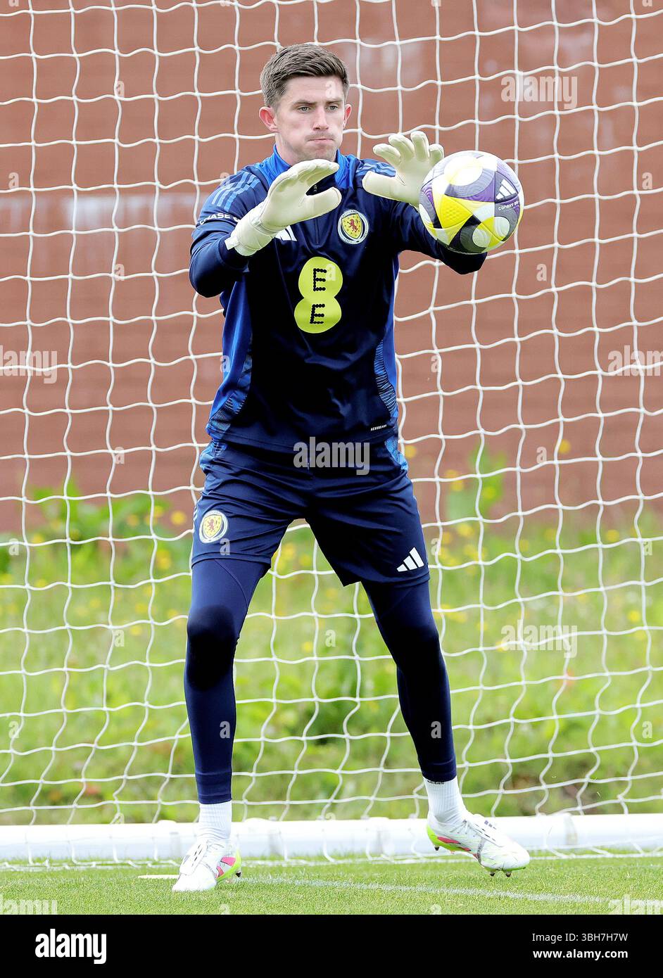 Scotland goalkeeper Ross Doohan during a training session at Lesser ...