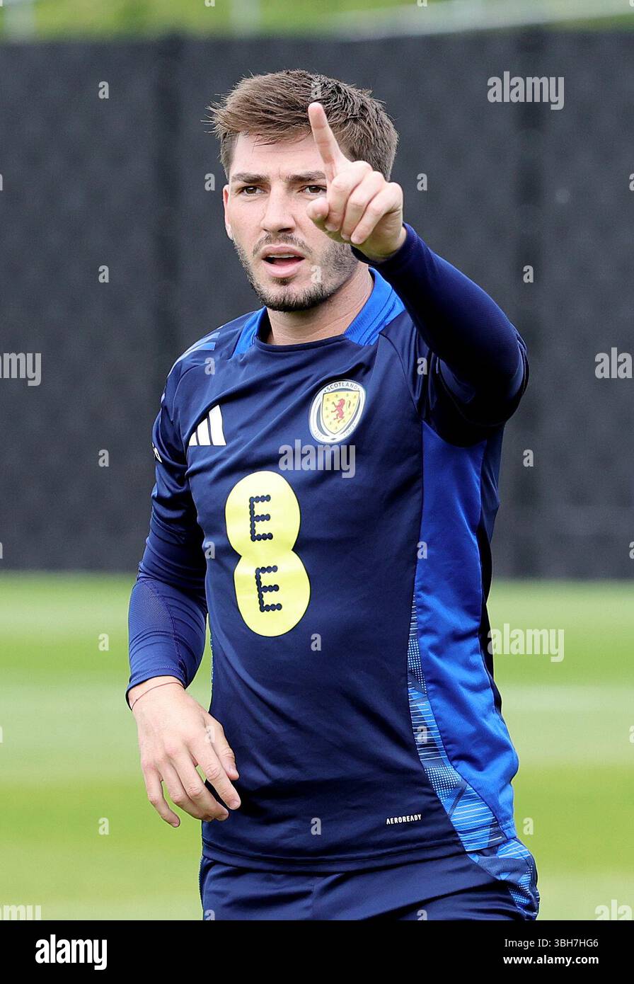 Scotland's Billy Gilmour during a training session at Lesser Hampden ...